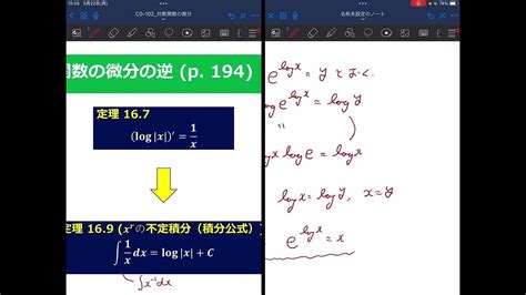 対数関数の微分 Youtube