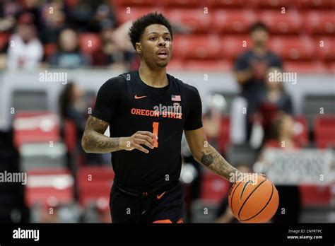 Oregon State Guard Christian Wright Controls The Ball During The First