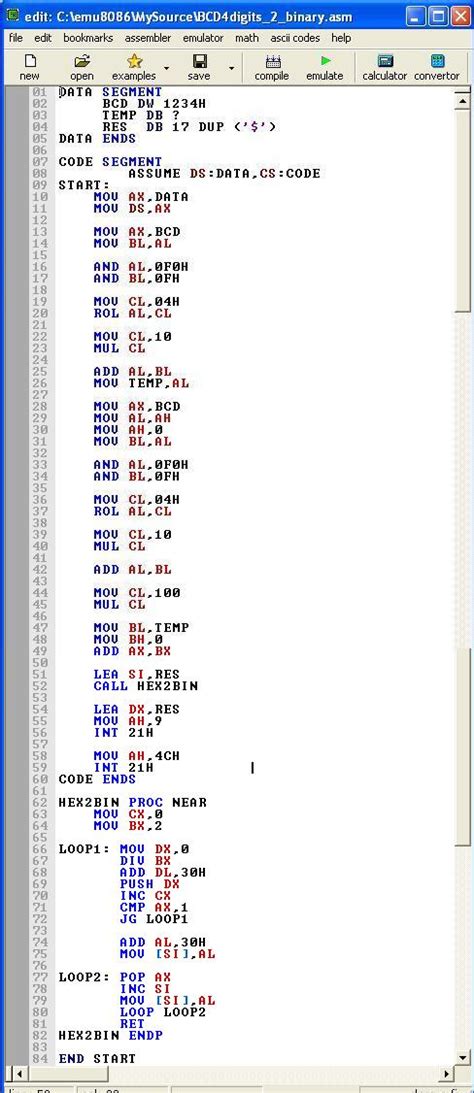 Program To Convert Decimal To Binary In Assembly Language 26 Pages