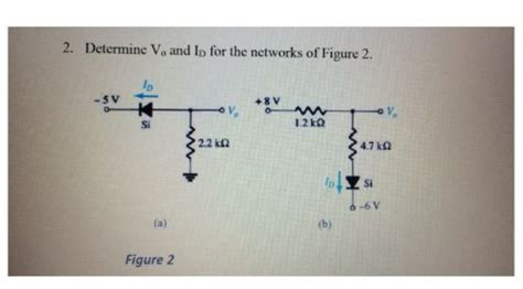 Solved 2 Determine Vo And Id For The Networks Of Figure 2