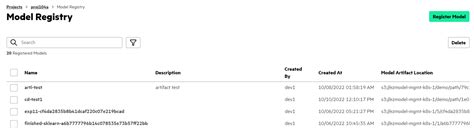 Editing Registered Models