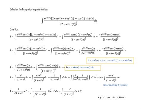 Integration Method By Parts PPT