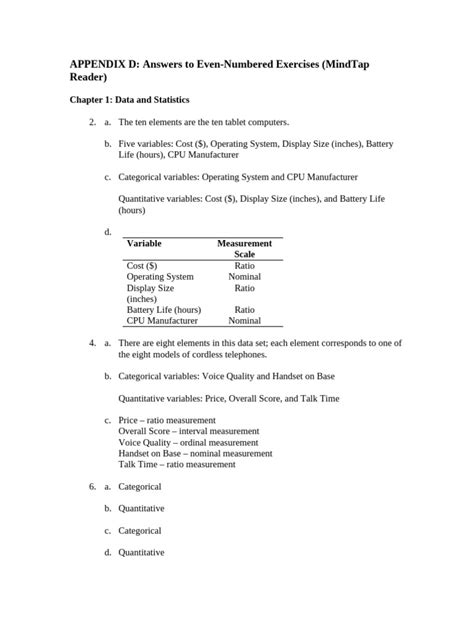 Stat Even Answers Pdf Level Of Measurement Statistics
