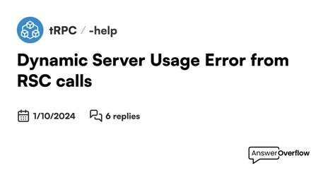Dynamic Server Usage Error From Rsc Calls Trpc