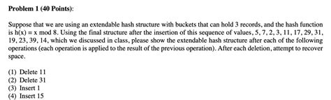 solved problem 1 40 points suppose that we are using an