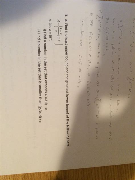 Solved Find The Least Upper Bound And The Greatest Lower Chegg