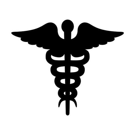 Black And White Cadus Symbol