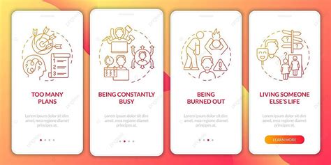 Mobile App Screen Red Gradient Onboarding Illustrating An Imbalanced