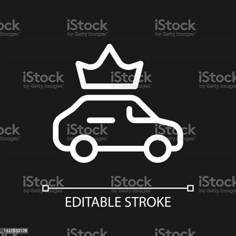 Premium Taxi Service Pixel Perfect White Linear Ui Icon For Dark Theme Stock Illustration