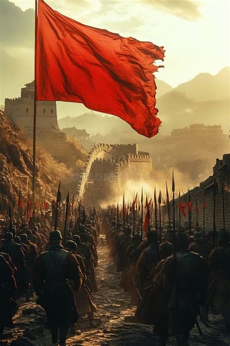 Chinese Soldiers Defend The Great Wall Against Mongol Forces During A