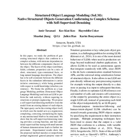 Structured Object Language Modeling So Lm Native Structured Objects