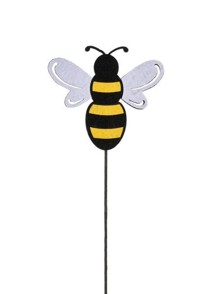 16 75 Inch H Yellow Black White Felt Bumblebee Pick