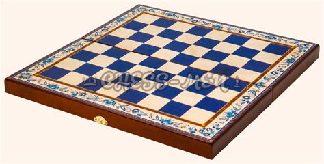 Шахматная доска складная Гжель клетка 4 см Доски шахматные складные Доски шахматные