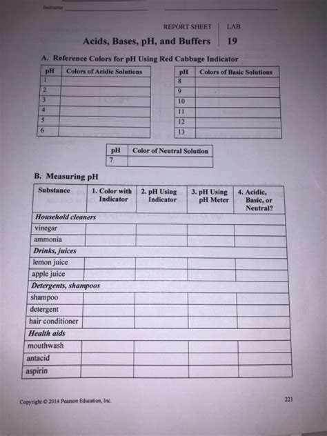 solved instructor report sheet lab acids bases ph and