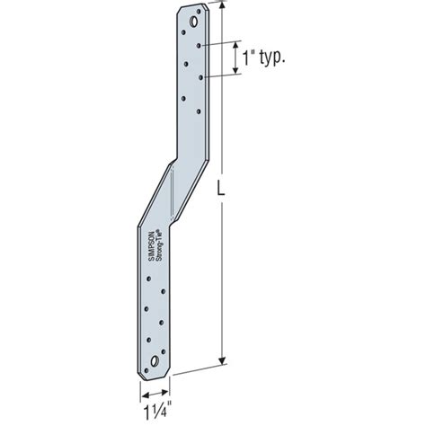 Simpson Strong Tie 12 In 18 Gauge Stainless Steel Steel Twist Strap Wood To Wood In The Straps