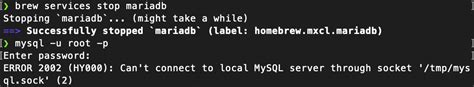 Macos Mariadb 오류 Access Denied For User ‘rootlocalhost