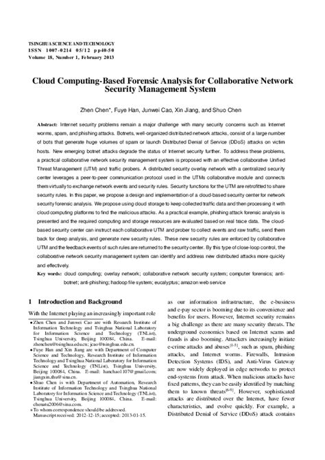 Pdf Cloud Computing Based Forensic Analysis For Collaborative Network