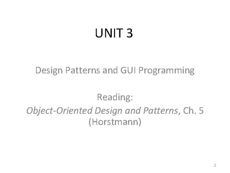 Unit 3 Design Patterns And Gui Programming Reading