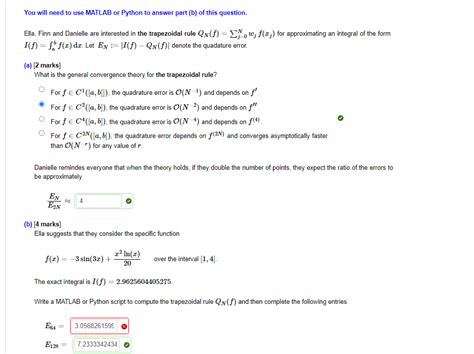 Solved You Will Need To Use MATLAB Or Python To Answer Part Chegg