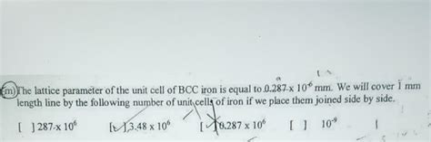 Solved M The Lattice Parameter Of The Unit Cell Of BCC Chegg Com