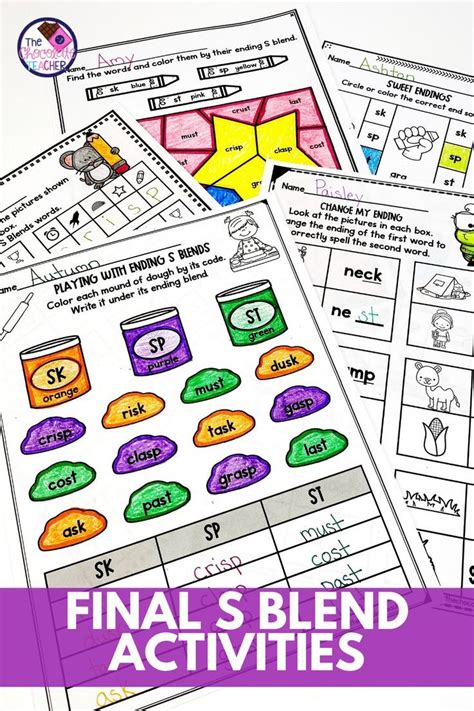 Ending S Blends Activities Consonant Blends Activities Fun Phonics