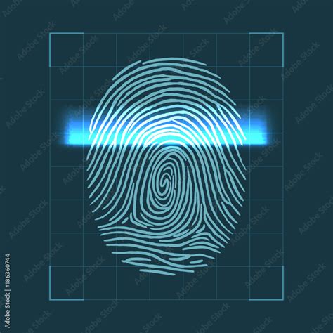 Abstract Geometric Concept For Scanning Fingerprints Personal Id