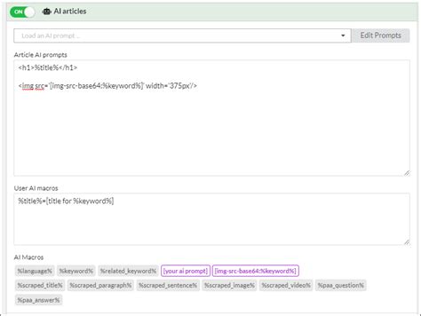 Insert Images Manually Inside Article Ai Prompt Using Macro Feature