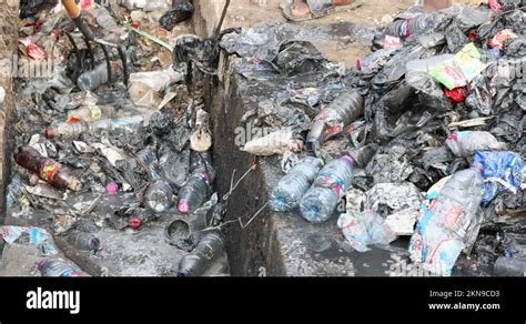 Sewer Trash Garbage Cleaning Ditch Drain Poverty Area Accra Ghana 4k Stock Video Footage Alamy