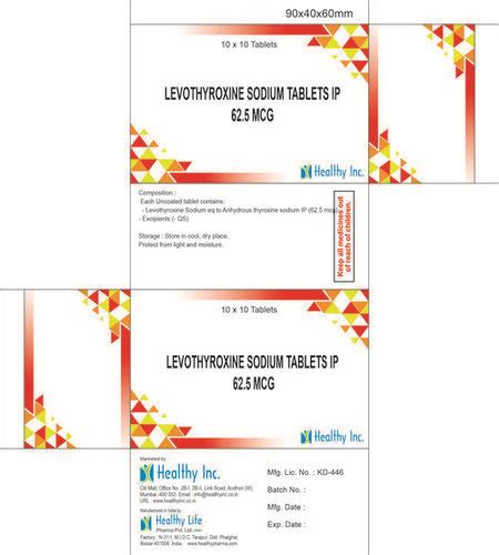 Thyroxin Sodium Tablets 625 Mcg 10x10 Tablets Pack At Best Price In