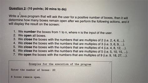 Solved Question 2 10 Points 30 Mins To Do Write A Java