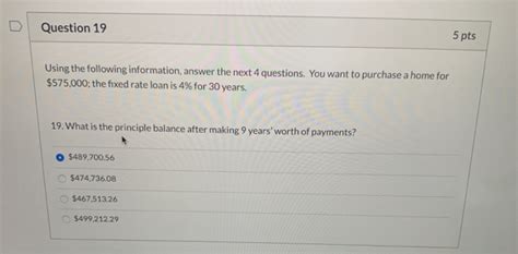solved question 19 5 pts using the following information
