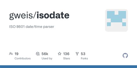 GitHub Gweis Isodate ISO 8601 Date Time Parser