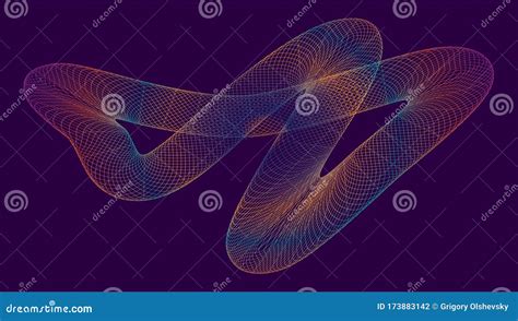 Abstract Volumetric Figure With A Mesh Surface Stock Vector Illustration Of Line Concept
