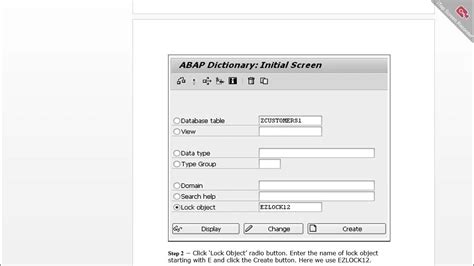 Sap Abap Lock Objects Youtube