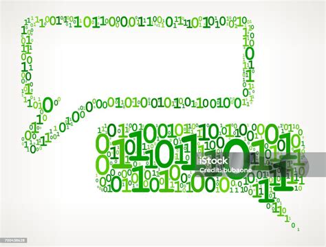 Chatbubbles Binary Code Zero One Vector Illustration Stock Illustration