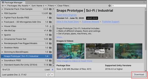 Unity Manual Importing An Asset Store Package
