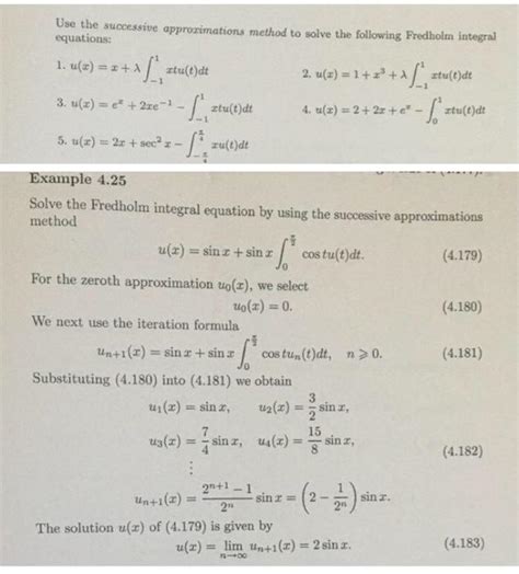 Solved Use The Successive Approximations Method To Solve The