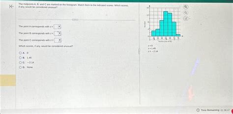 Solved The Midpoints A B And C Are Maked On The Histogram
