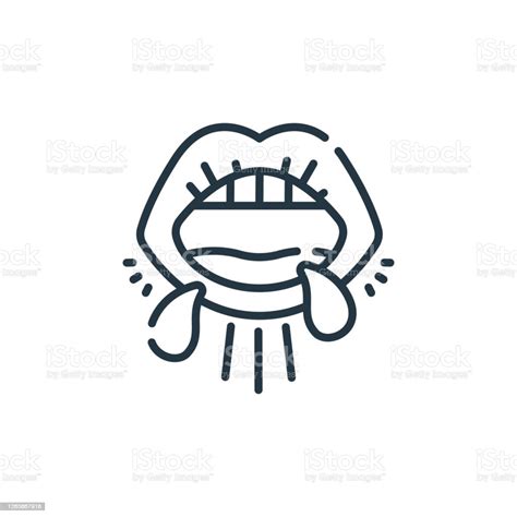 흰색 배경에 격리 된 입 벡터 아이콘입니다 개요 웹 사이트 디자인 및 모바일 응용 프로그램 개발을위한 얇은 라인 입 아이콘 얇은 선 입 윤곽선 아이콘 벡터 일러스트레이션 귀