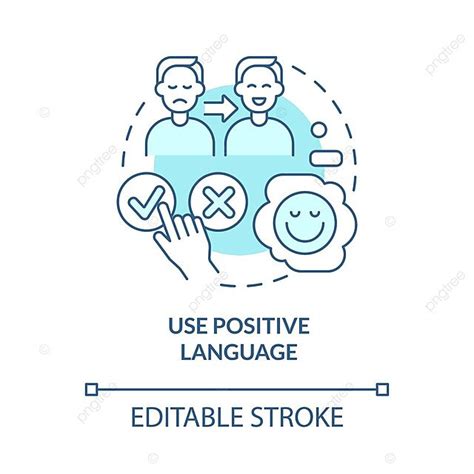 use positive language turquoise concept icon round marketing blue vector round marketing blue