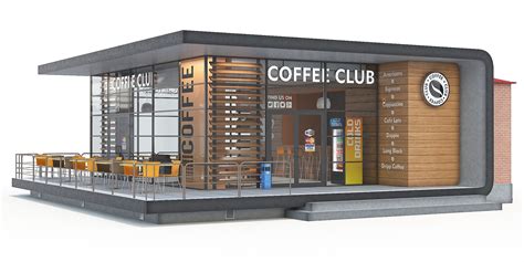 coffee shop building 3d cgtrader