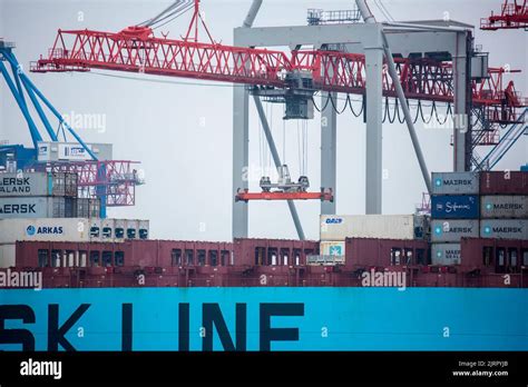 Container Ship Maersk In Port At Container Terminal Ships Of Container