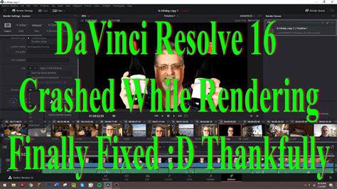 davinci resolve 16 crash while rendering fixed finally youtube