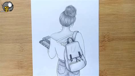 آموزش نقاشی یک دختر با کیف مدرسه فیلو