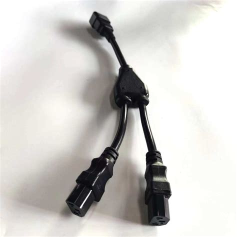 Iec C20 To 2x C13 Y Splitter Cord 14 3 Awg Ul Listed Power Outlet Splitter Heavy Duty Power