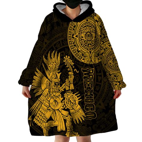 Custom Personalised Mexico Aztec Wearable Blanket Hoodie El
