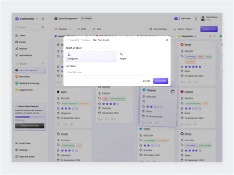 Customergo Ui Kit Crm Dashboard Create List Template By Robbi Darwis For Flow Forge On Dribbble
