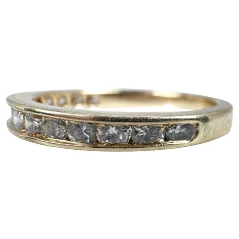 14 Karat Yellow Gold Diamond Wedding Band At 1stdibs