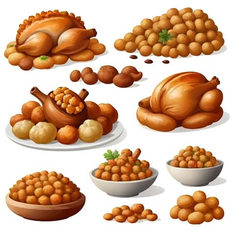 Stuffing Vector Set White Background Isolated A High Premium Ai