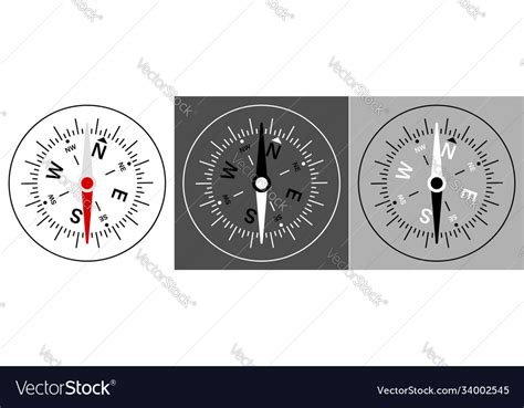 Dial Compass Schematic Representation Royalty Free Vector